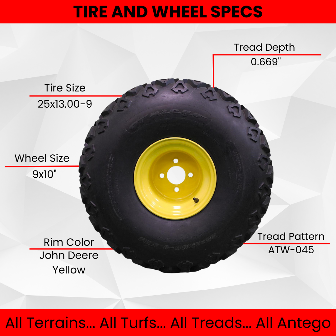 25x13.00-9 John Deere Gator Rear Wheel and Tire Assy Perfectly Replace ...