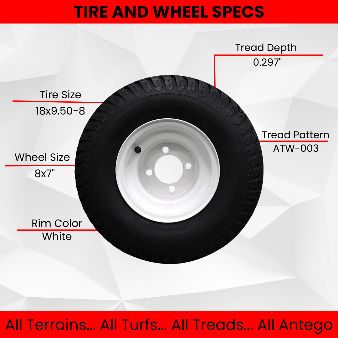 (Qty: 1 Tire/Wheel Assembly) 18x9.50-8 Toro/Exmark Wheel Assemblies ...