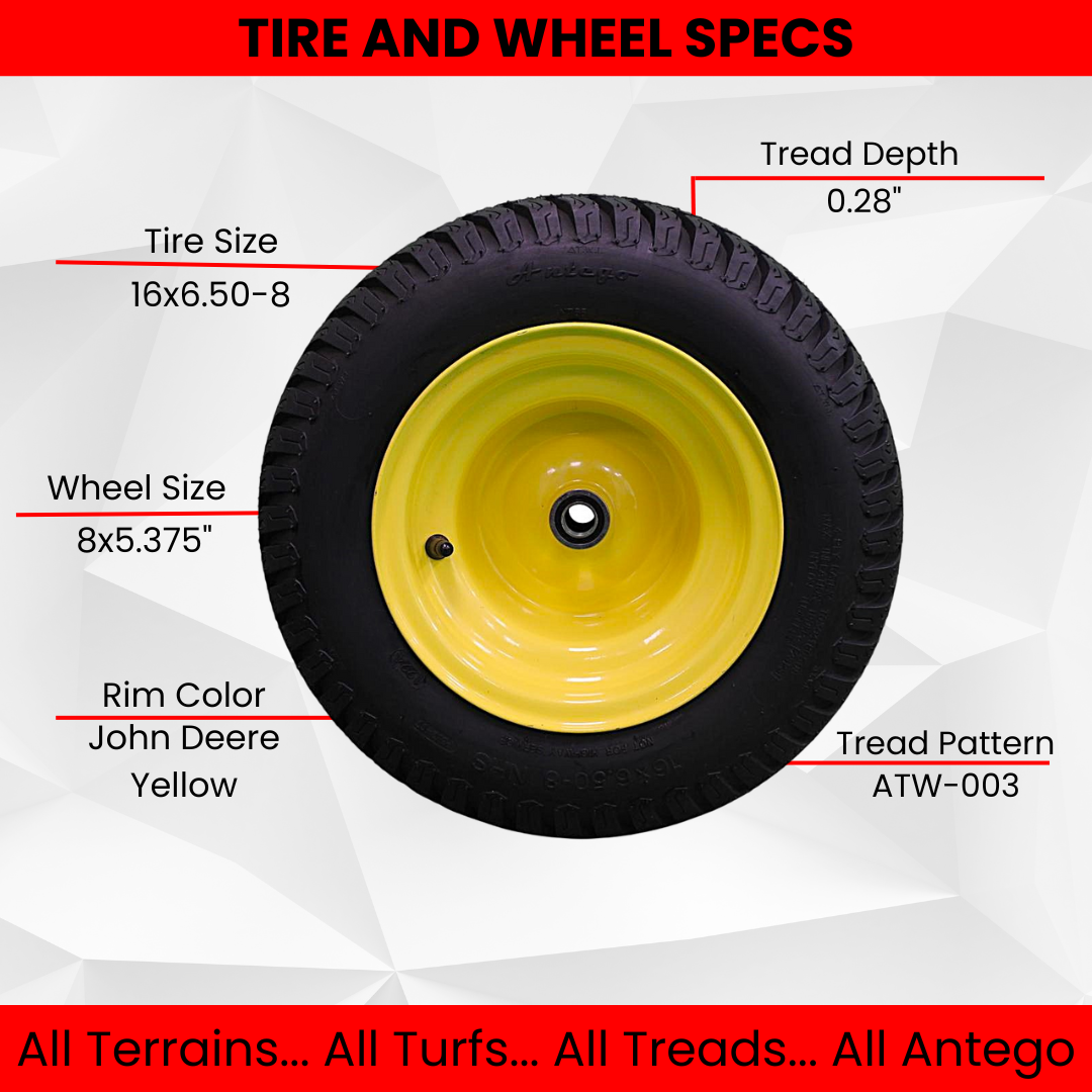 (Set of 4) 16x6.50-8 Turf Tire & Wheel Assembly .75 Precision Ball Bea ...