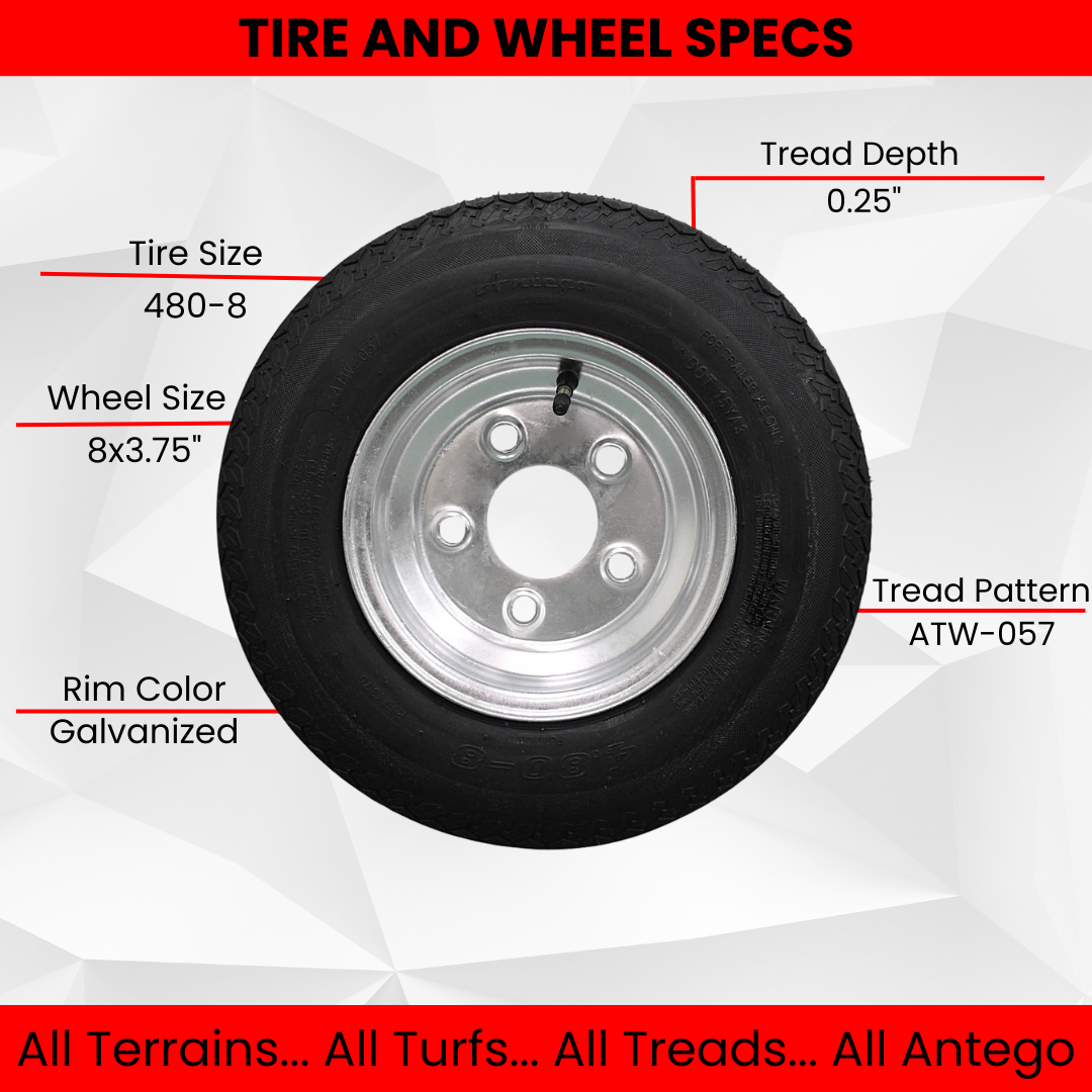 480-8 4.80-8 Trailer Tire Set of 2 Galvanized Wheels | Antego | Antego ...