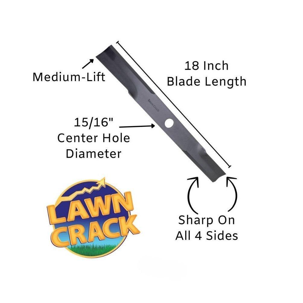 52" Toro/Exmark Blade 18" Long with 15/16" Hole - Low/Medium Lift Hard ...