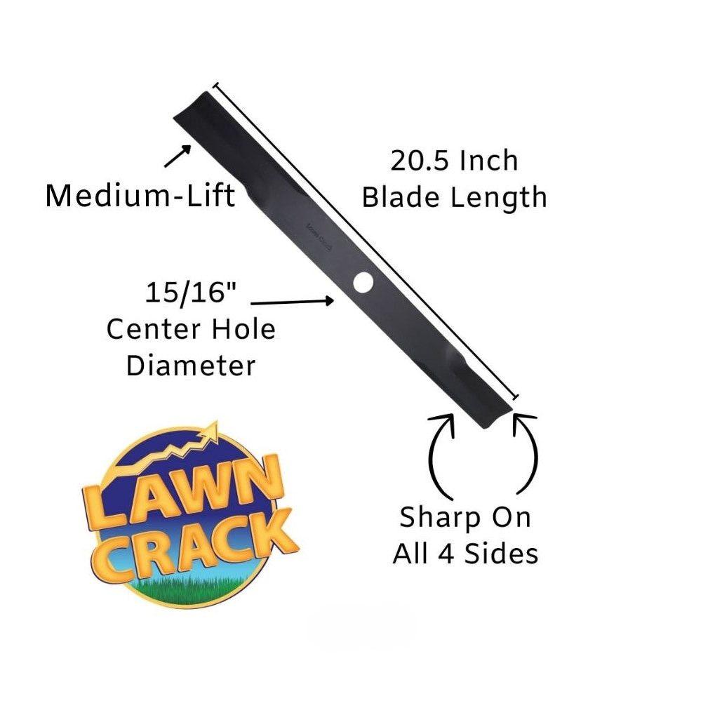 60" Exmark/Toro Blades 20-1/2" Long with 15/16" Hole - Hardened Steel ...