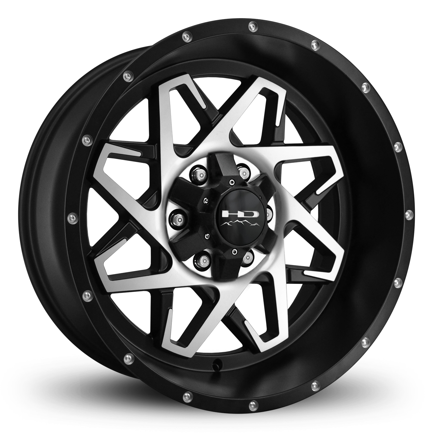 HD Offroad Caliber 20x10 -25 6x135/6x139.7mm 106.2mm Satin Black/Machi ...