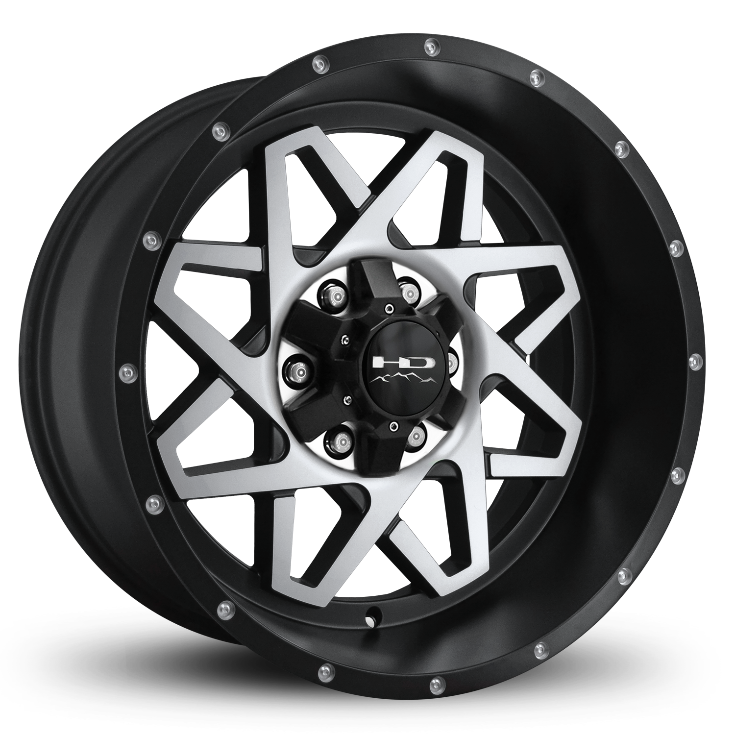 HD Offroad Gridlock 20x10 -25 6x135/6x139.7mm 106.2mm Satin Black/Mach ...