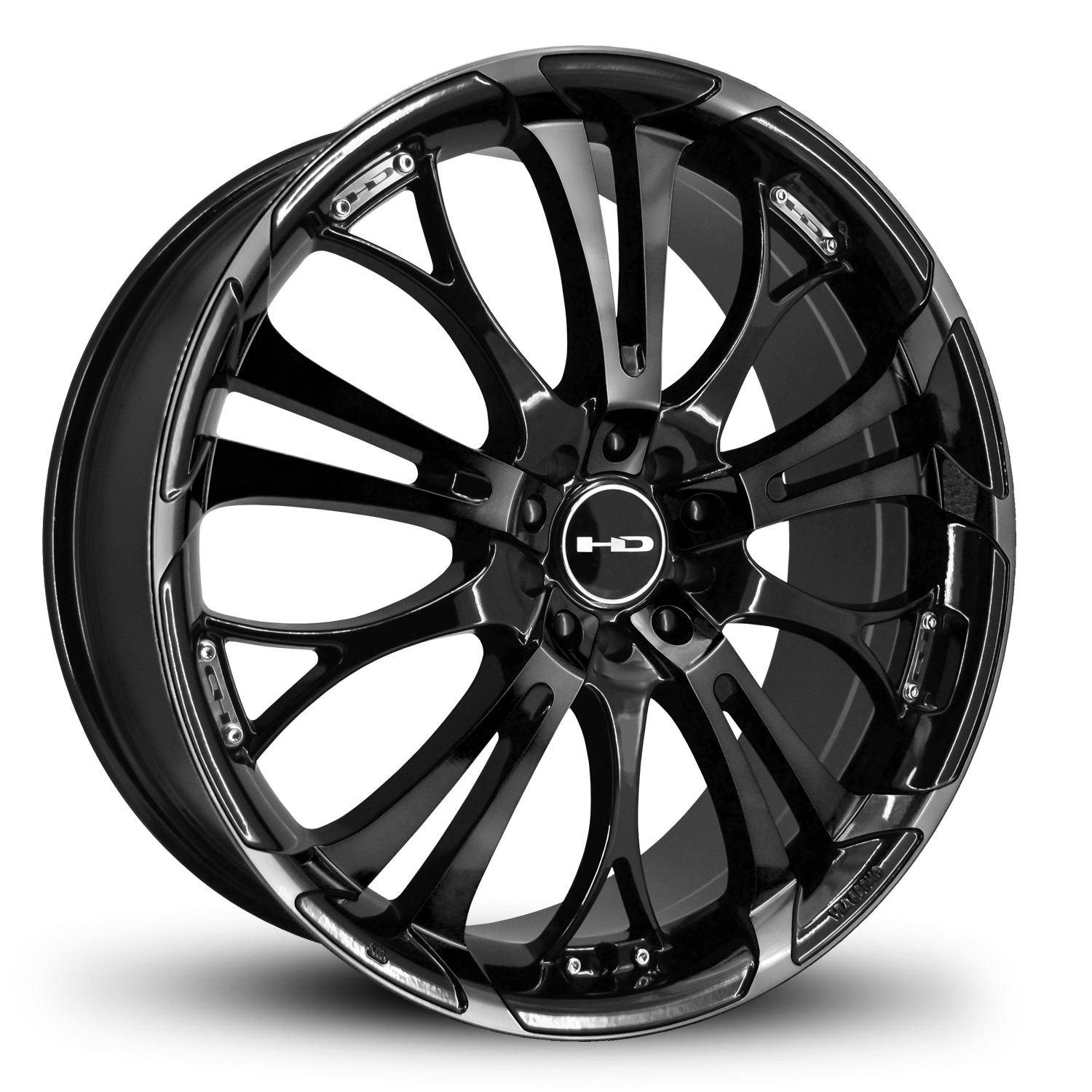 HD Wheels Spinout 22x8.5 +45 5x127/5x114.3mm 73.1mm Gloss Black ...