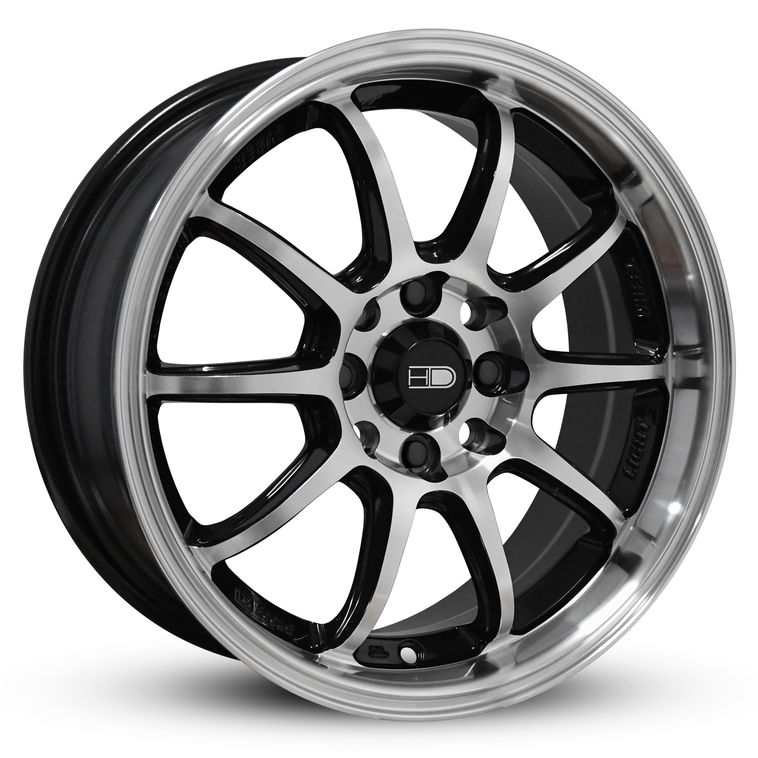 HD Wheels Clutch 15x6.5 +35 4x108mm/4x100 73.1mm Gloss Black w/Machine ...