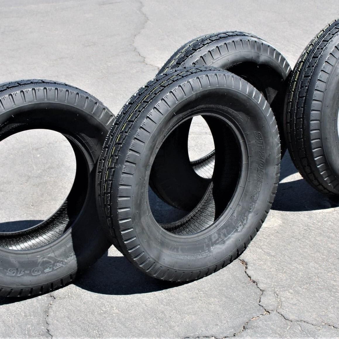 Antego ST205/75D15 Bias Trailer Tire, 6 Ply Load Range C (Set of 4 ...