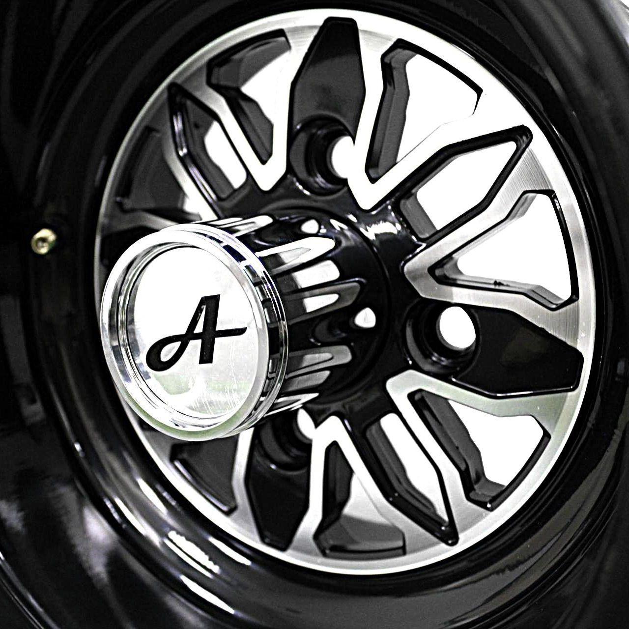 10x7 with Aluminum Center - Glossy Black (Set of 2) | Antego Tire & Wheel