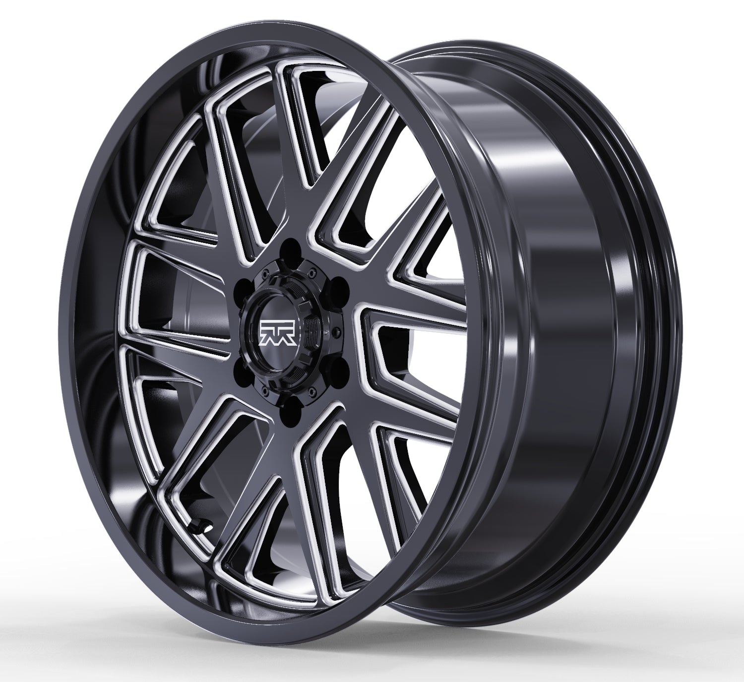 18x9 Mudder Trucker MT704 Asphalt Black Milled 5x127 5x5 ET12 Wheel Ri ...