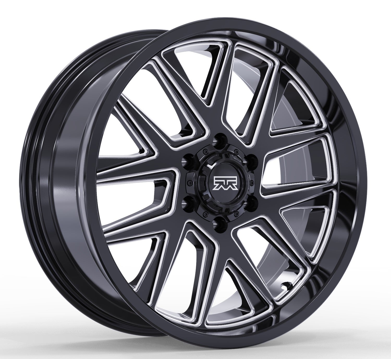 18x9 Mudder Trucker MT704 Asphalt Black Milled 5x127 5x5 ET12 Wheel Ri ...