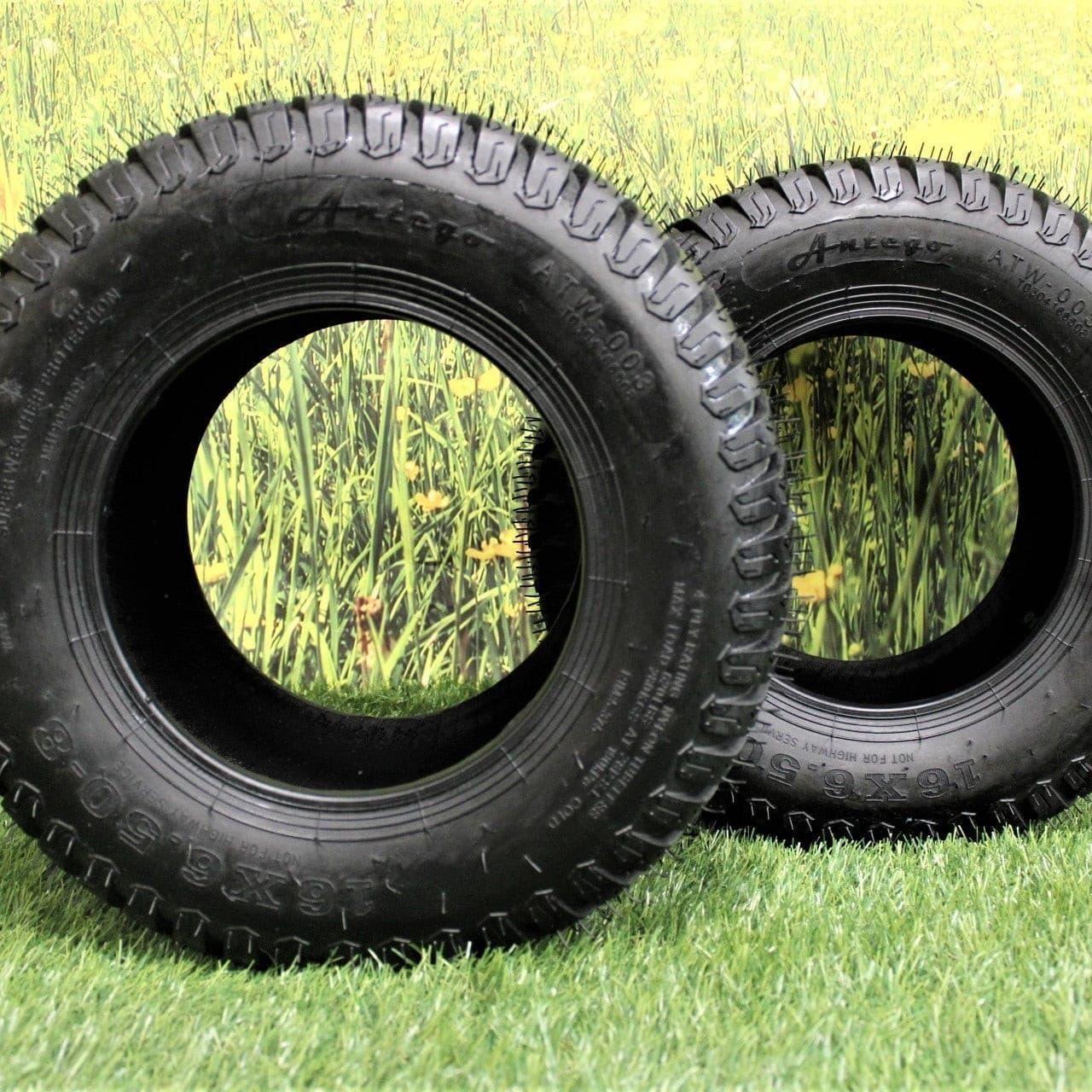 16X6.50-8 4 Ply Turf Tires for Lawn & Garden Mower (Set of Two ...